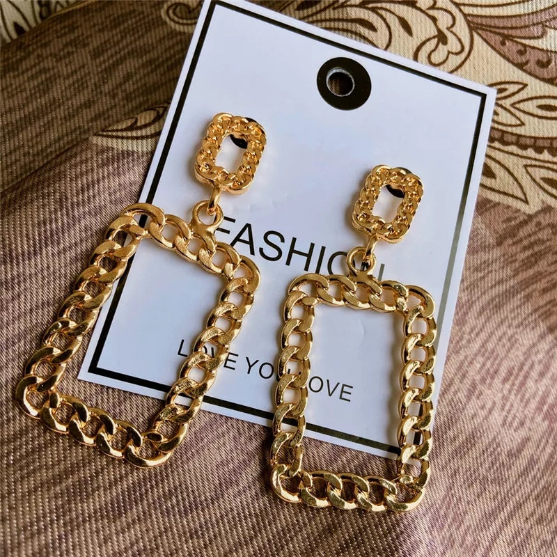 Aaliyah Chain Link Gold Earrings – Nkadi Fashion